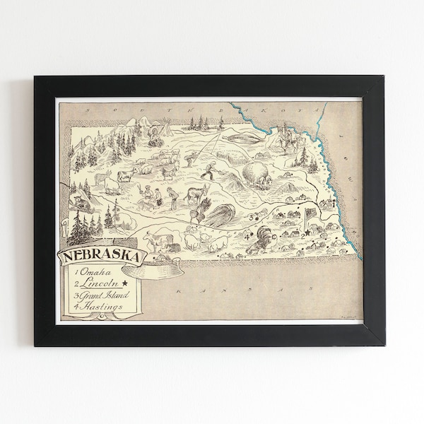Hand Drawn Map Poster - Etsy