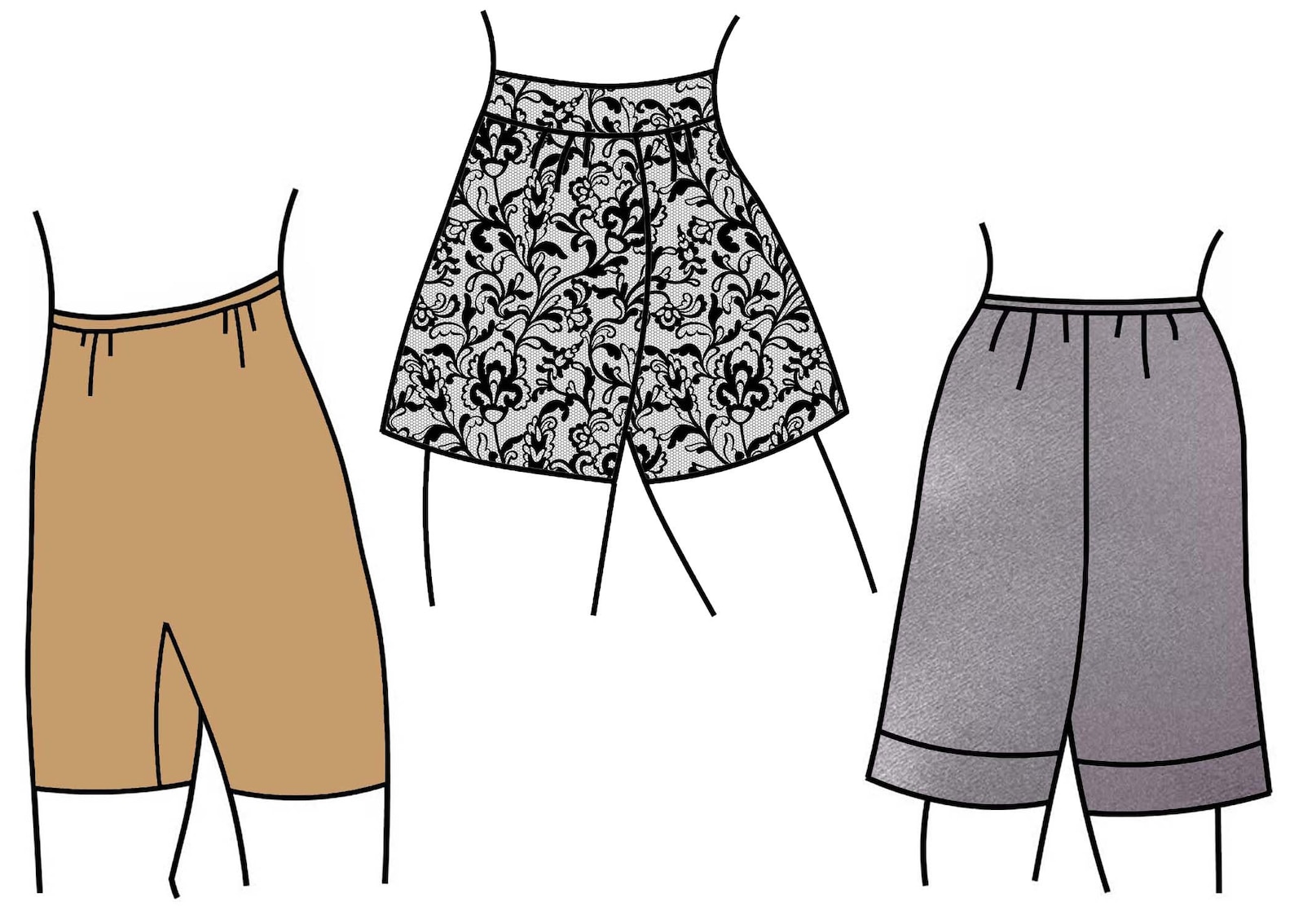 Misses Custom Fit Tap Pants, Pettipants, Bloomers Clothing Pattern PDF ...