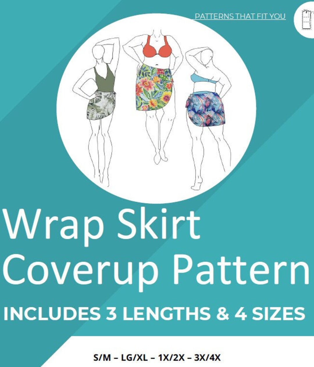 Wrap Skirt Swimsuit Beach Coverup PDF Sewing Pattern, Loungewear ...