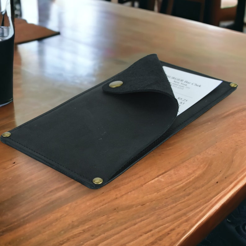 Genuine Leather Check Holder With Embossing, Custom Check Presenter for ...