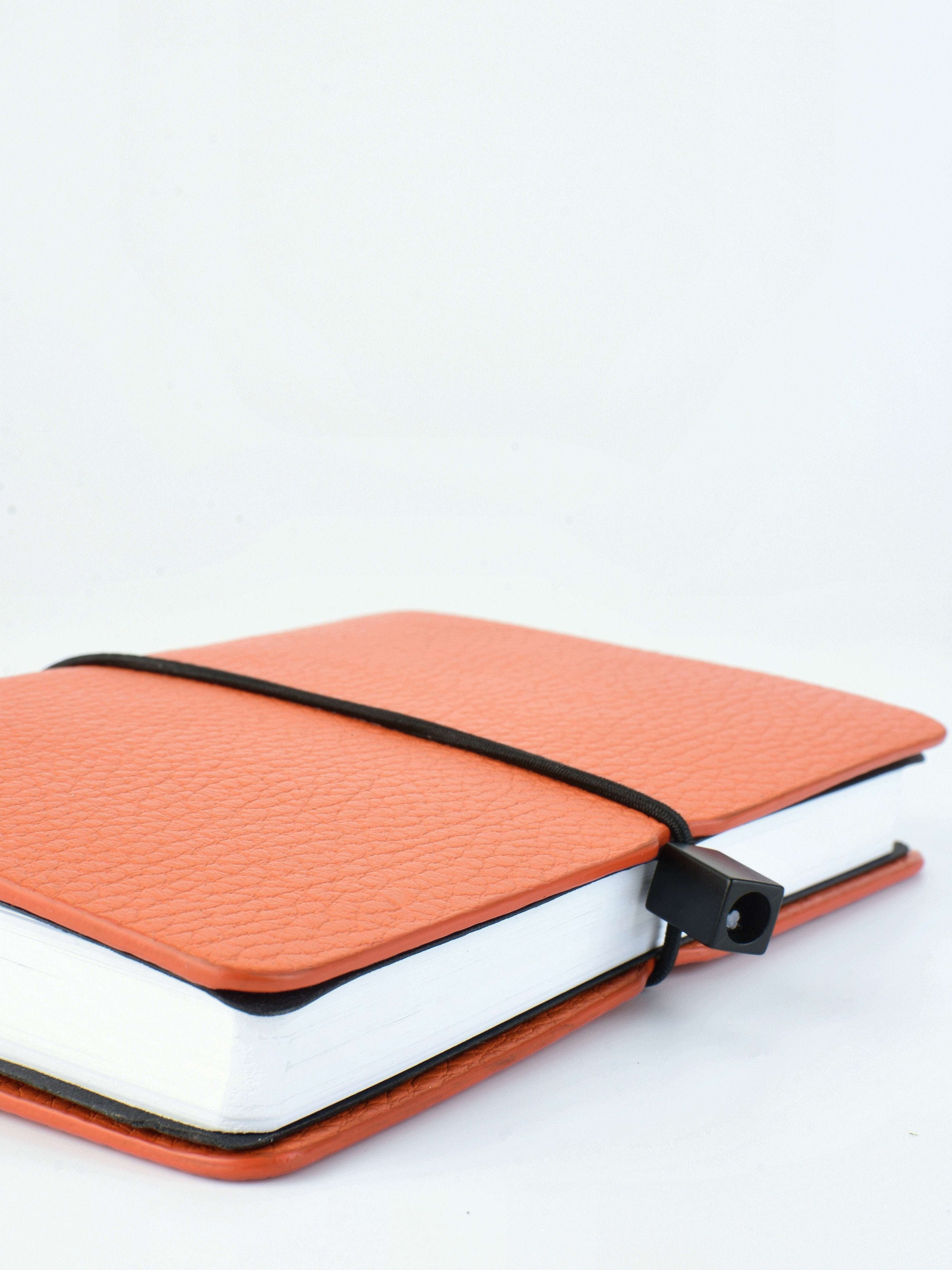 Orange Handmade Italian Leather Notebook Engraved Leather - Etsy
