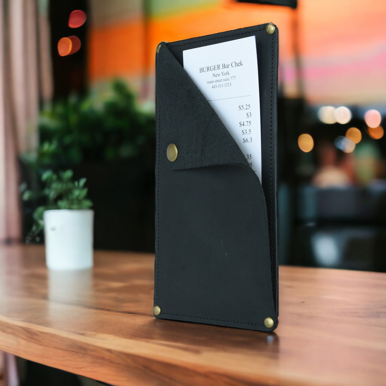 Genuine Leather Check Holder With Embossing, Custom Check Presenter for ...