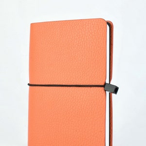 Orange Handmade Italian Leather Notebook Engraved Leather - Etsy