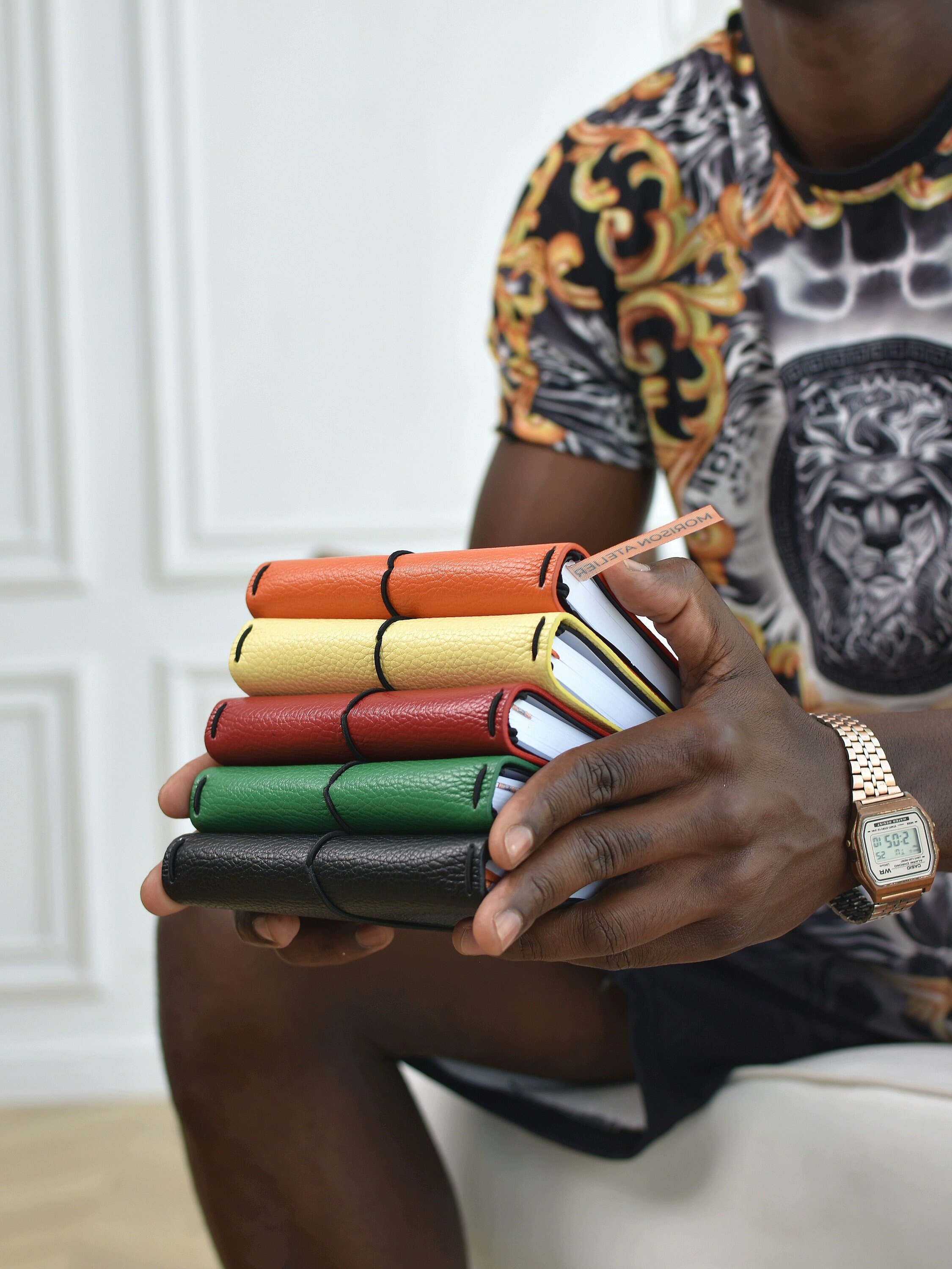 Orange Handmade Italian Leather Notebook Engraved Leather - Etsy