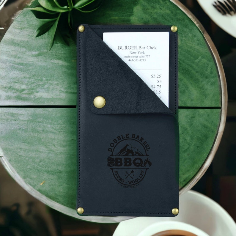 Genuine Leather Check Holder With Embossing, Custom Check Presenter for ...