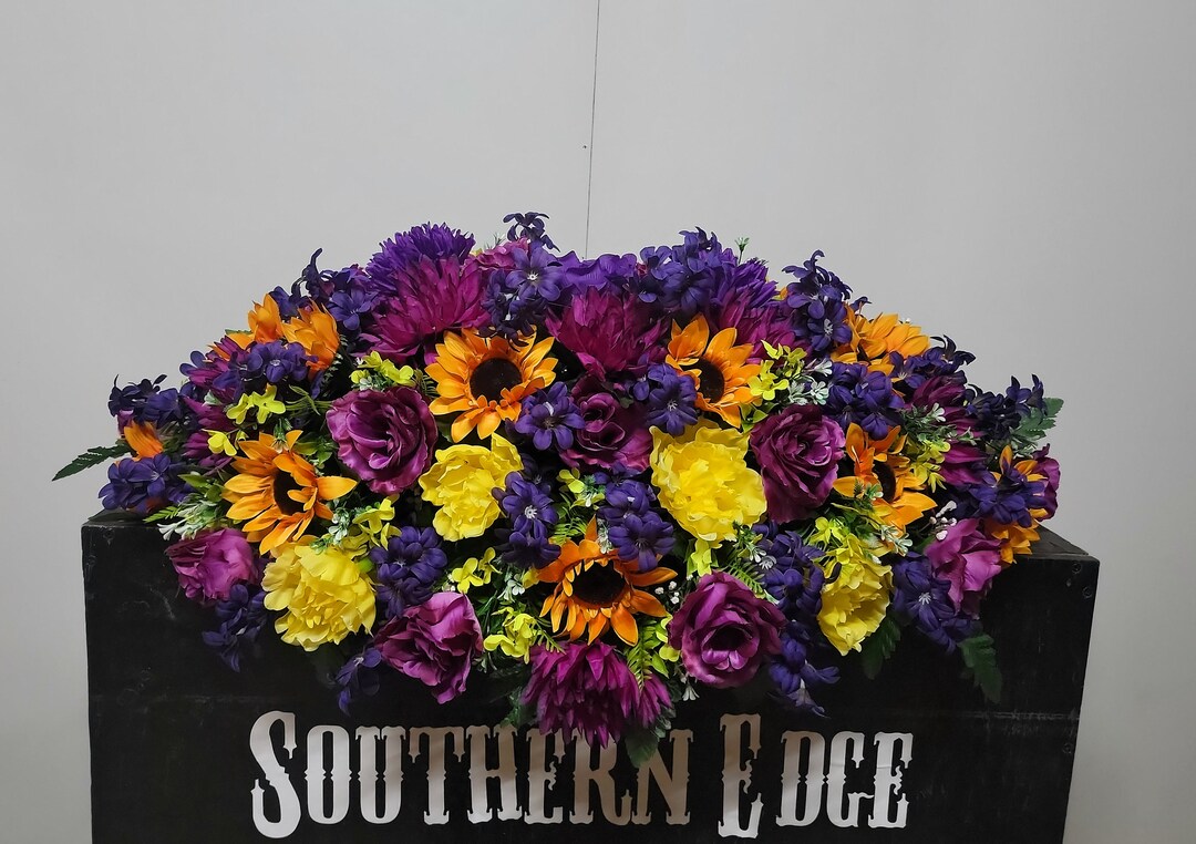Summer - Fall Extra Large Headstone Saddle Cemetery Saddle Purple ...