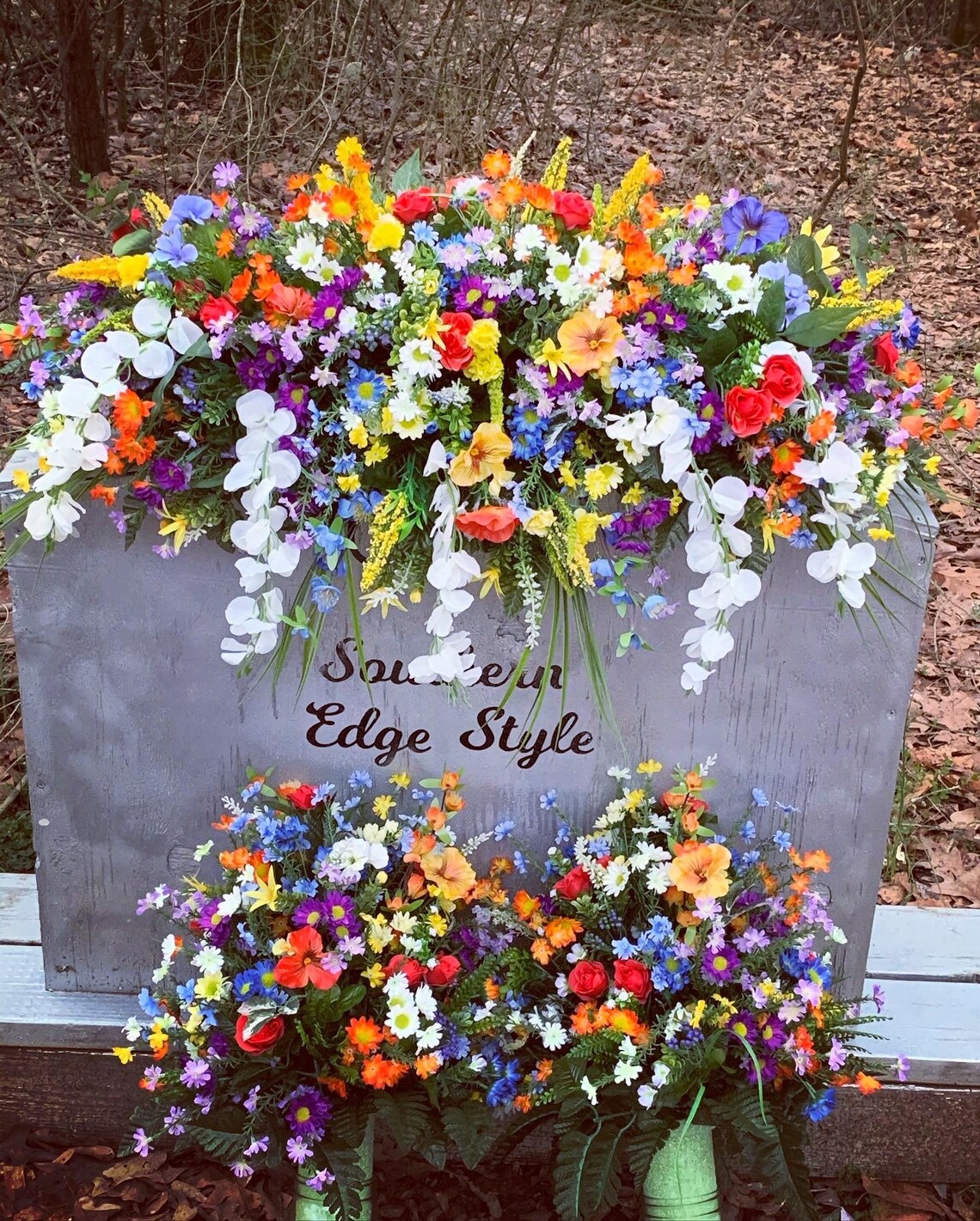 Customizable Spring Cemetery Saddle: Extra Large Memorial Headstone ...