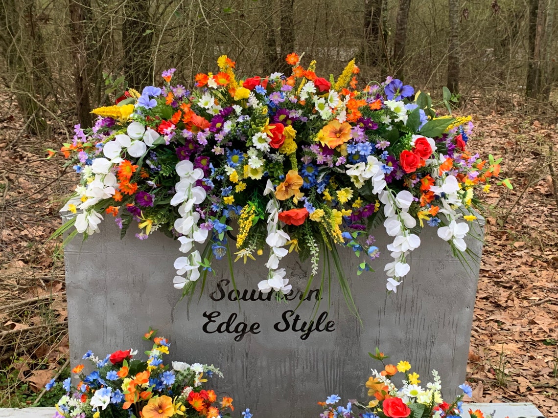 Customizable Spring Cemetery Saddle: Extra Large Memorial Headstone ...
