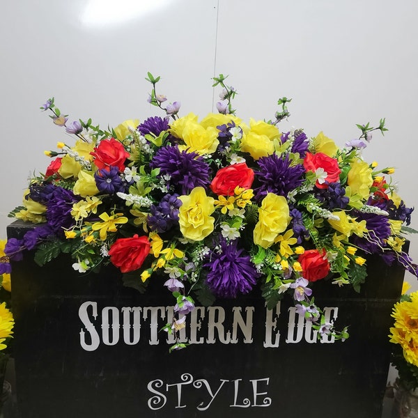 Headstone Saddle Flowers - Etsy