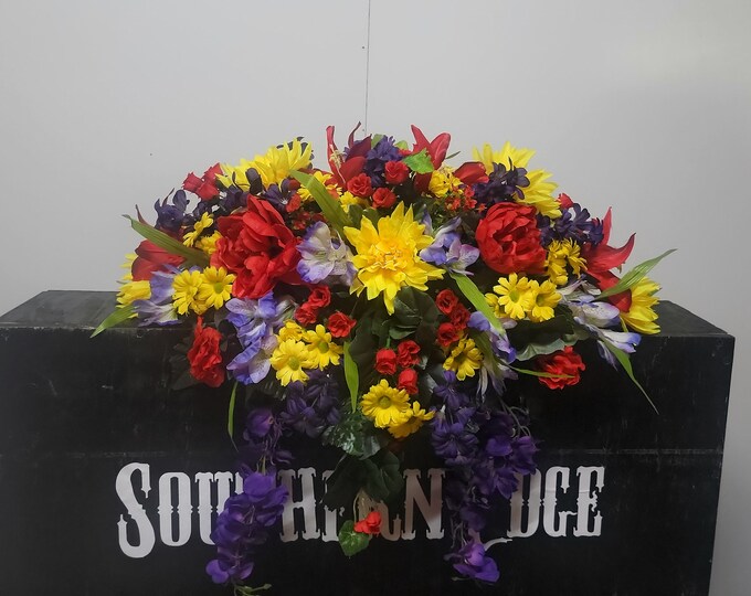 Wildflower Headstone Saddle Cemetery Saddle Memorial Flowers Cemetery ...
