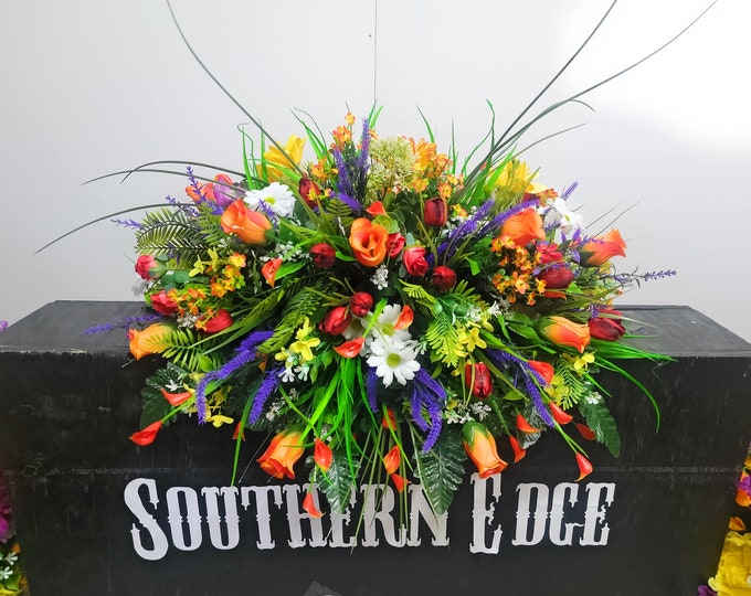 Cemetery Flowers Saddle by Southern Edge Style Easter Cemetery Saddle ...