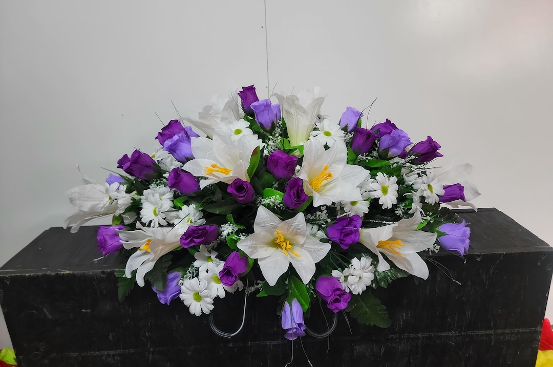 Easter Lilly Cemetery Saddle by Southern Edge Style, Purple Roses ...