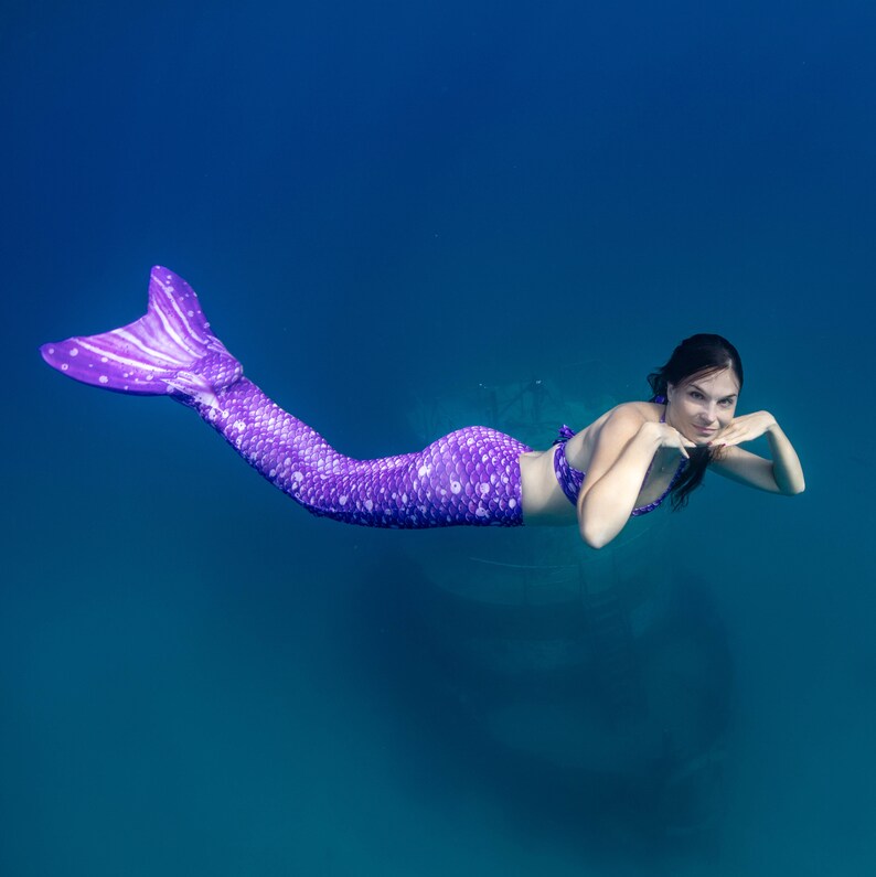Paradise Purple Mermaid Tail Monofin Set Teen Adult Etsy