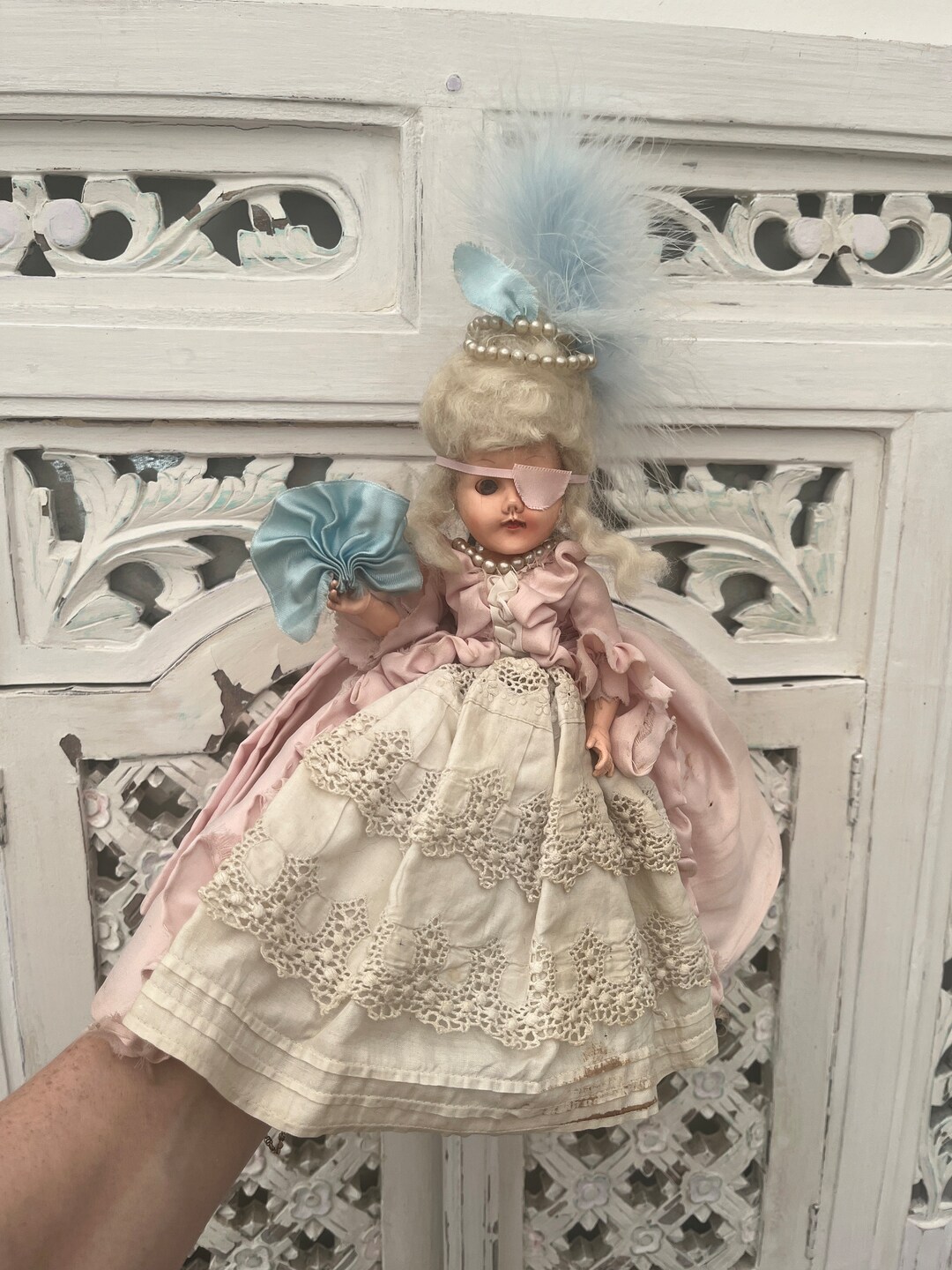 Distressed Fragile Vintage Marie Antoinette Plastic Costume Doll With ...