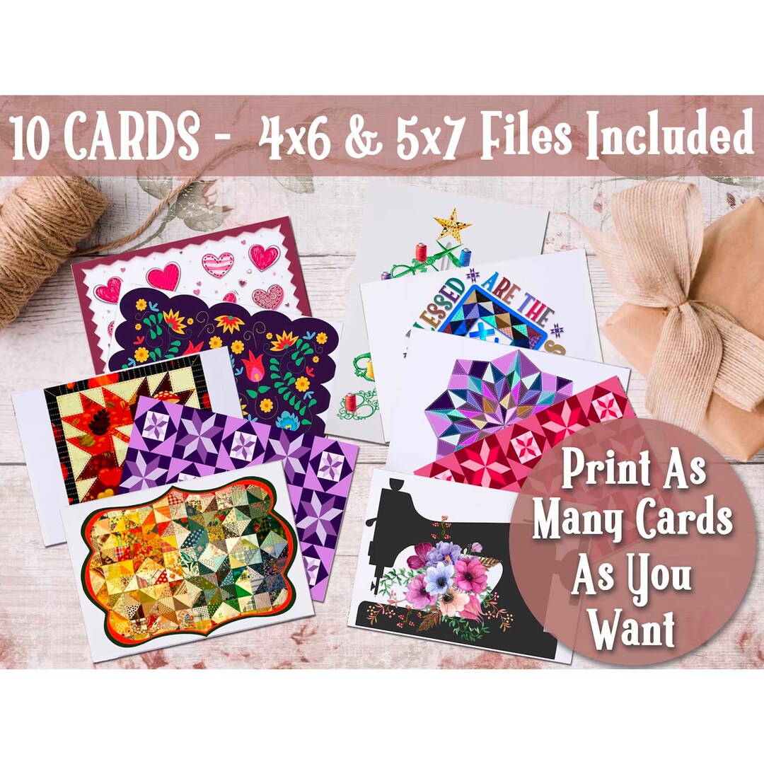 Quilt Cards Instant Download, Gift for Quilter, Quilt Themed Greeting ...
