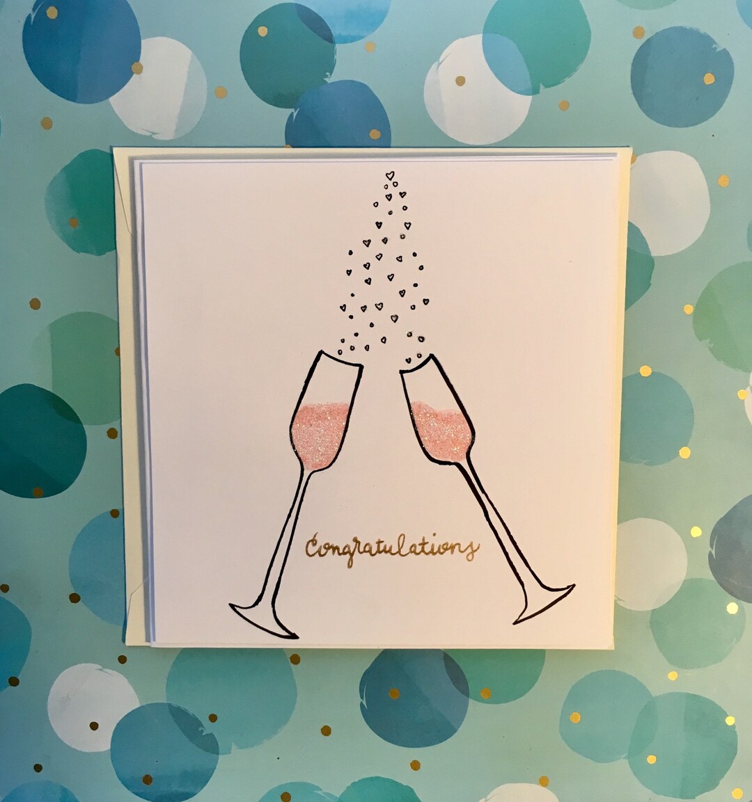 Champagne Congratulations Card - Etsy