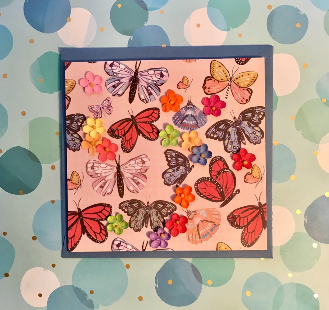 Butterfly Garden Card - Etsy