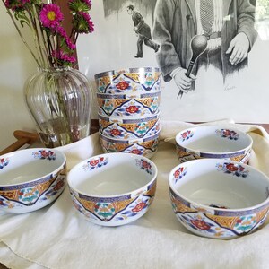 Imari Gohan Gold Trim Floral China Bowls Vintage Cereal Bowls Bohemian ...