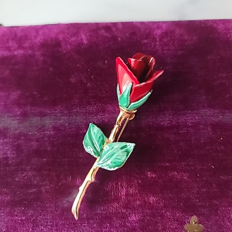 Enamel Rose - Etsy