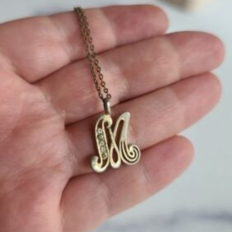 M Necklace - Etsy