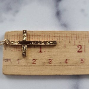 14K Gold Filled Etched Cross Pendant Necklace - Etsy