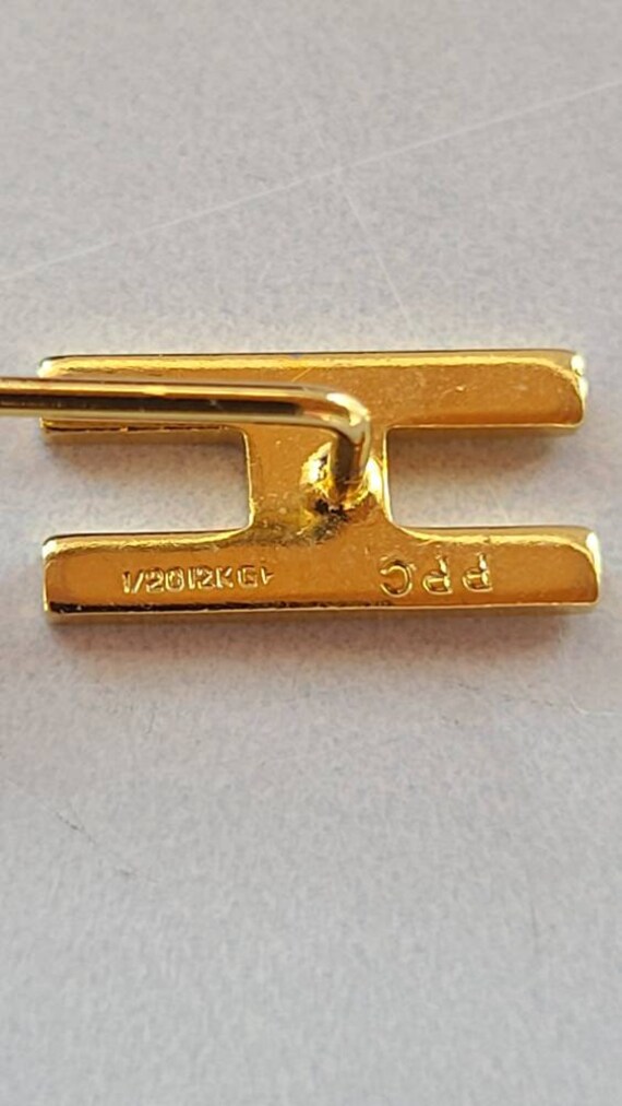12K GF Letter "H" Stick Pin - Gem