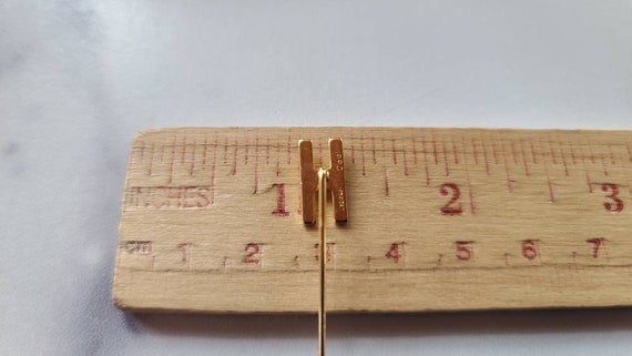 12K GF Letter "H" Stick Pin - Gem