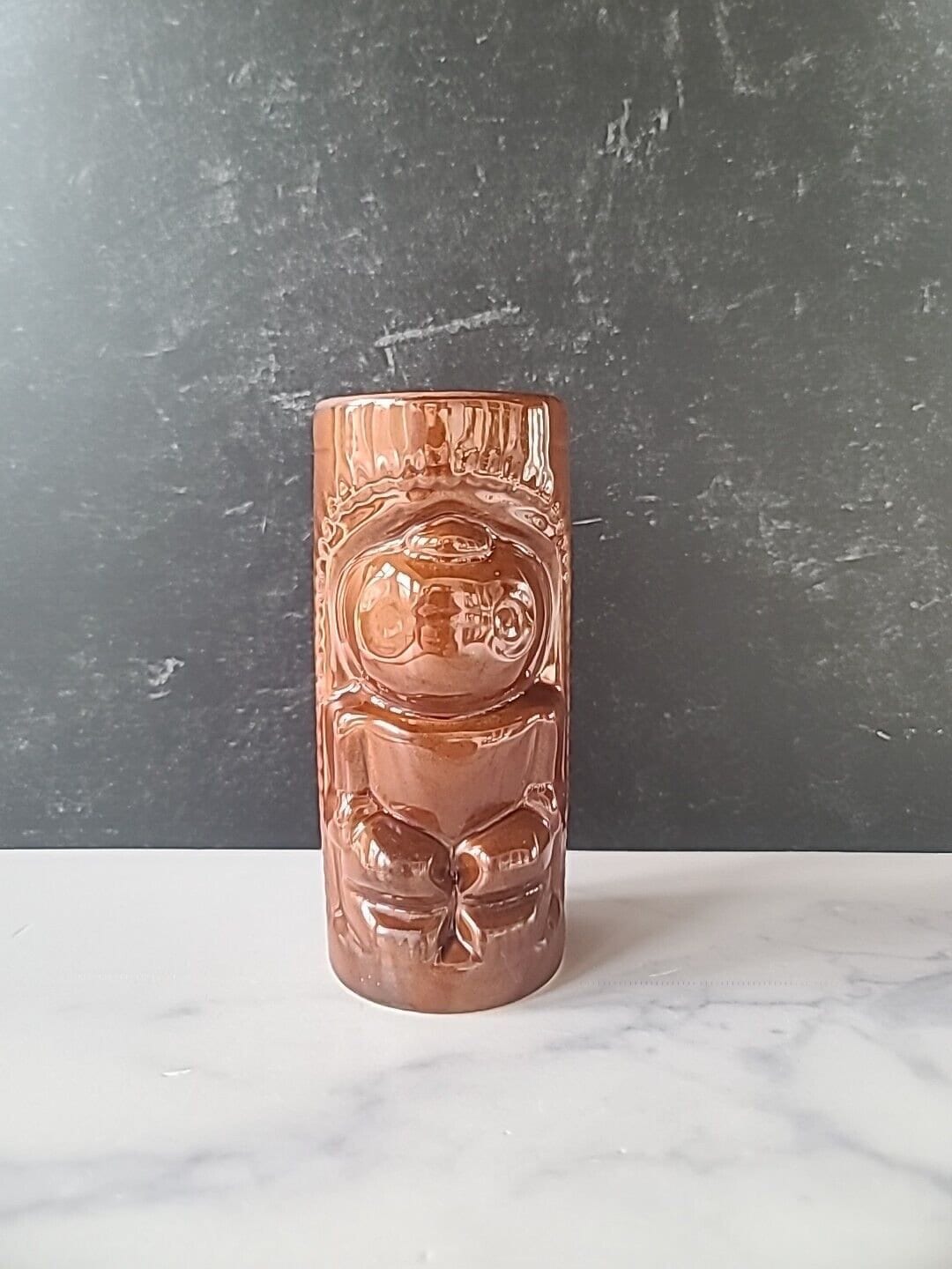 Vintage Brown Ceramic Tiki Mug - Etsy