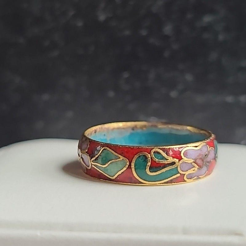 Enamel Band Ring - Etsy