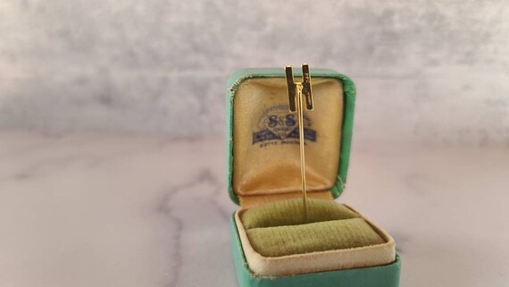 12K GF Letter "H" Stick Pin - Gem