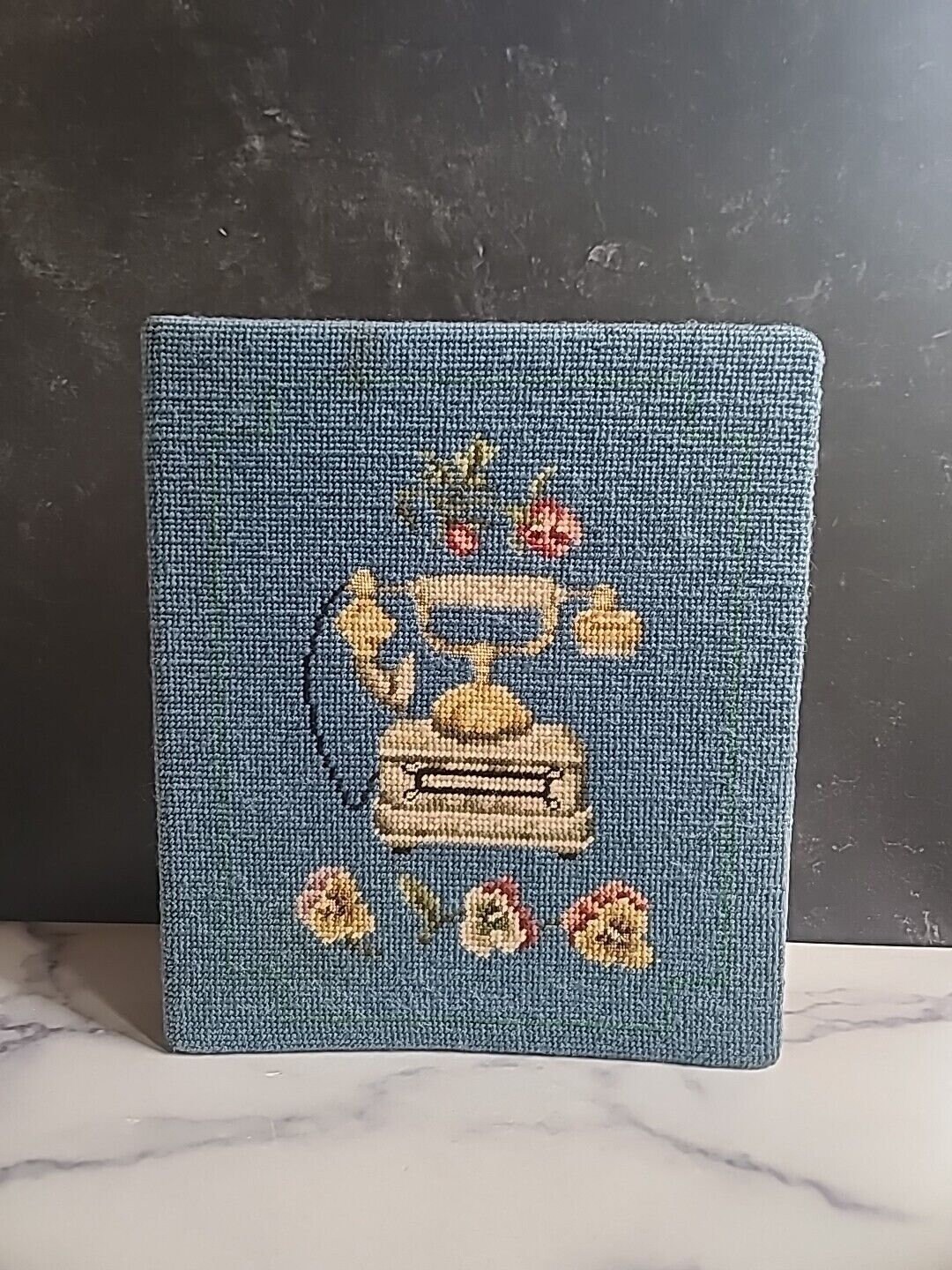 Completed Needlepoint Phone Book Cover Vintage - Etsy