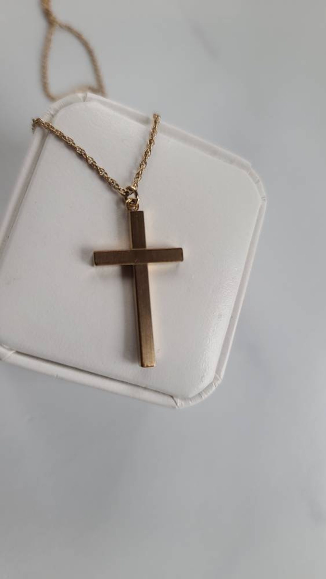 14K Gold Filled Etched Cross Pendant Necklace - Etsy