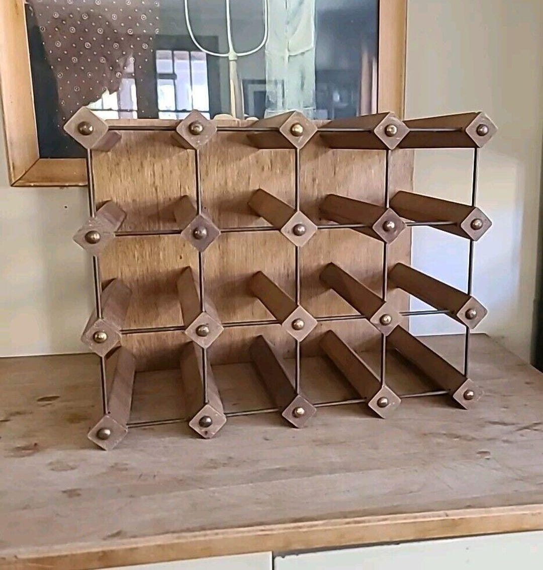 Wood and Metal Wine Rack 12 Bottles Vintage - Etsy