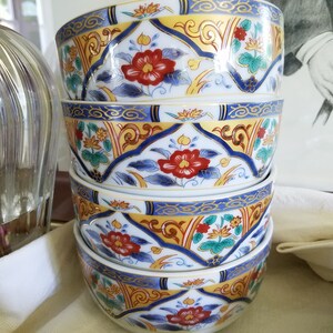 Imari Gohan Gold Trim Floral China Bowls Vintage Cereal Bowls Bohemian ...