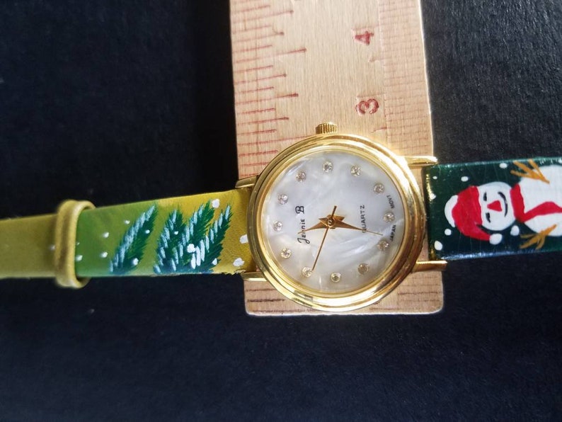 Snowman Christmas Leather Watch - Etsy