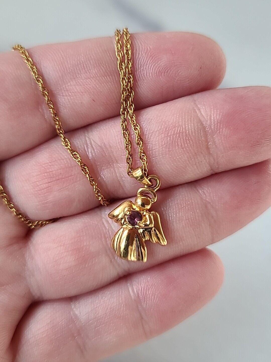 Avon Birthstone Angel Pendant Necklace Vintage - Etsy
