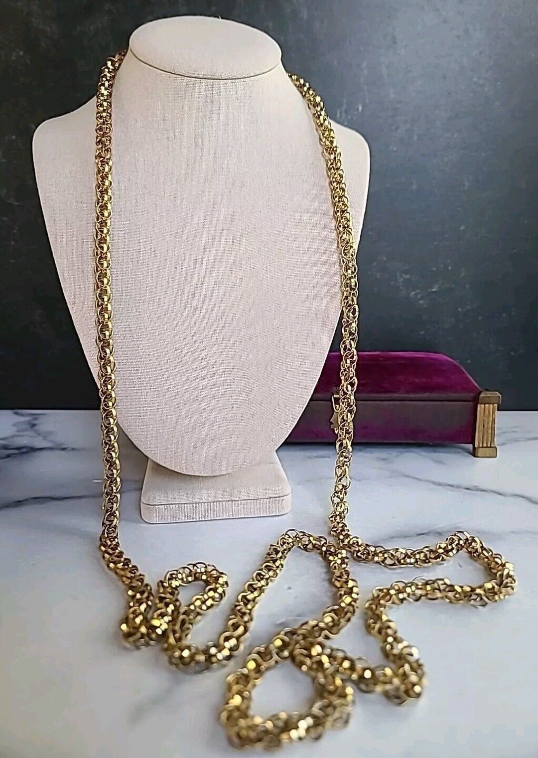 Napier Extra Long Gold Chain Plated Necklace - Etsy