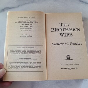 Thy Brother's Wife by Andrew M. Greeley Paperback - Etsy