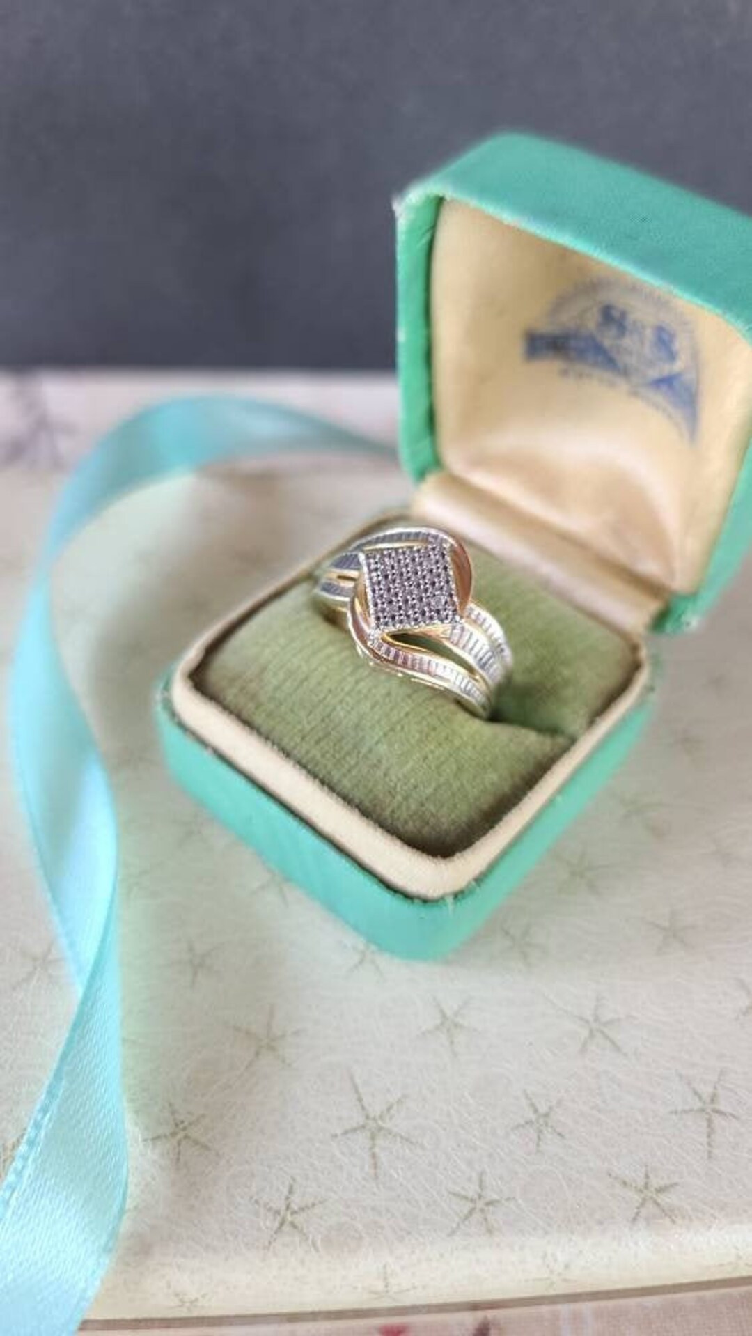 Gold Over Sterling Diamond Chip Ring - Etsy