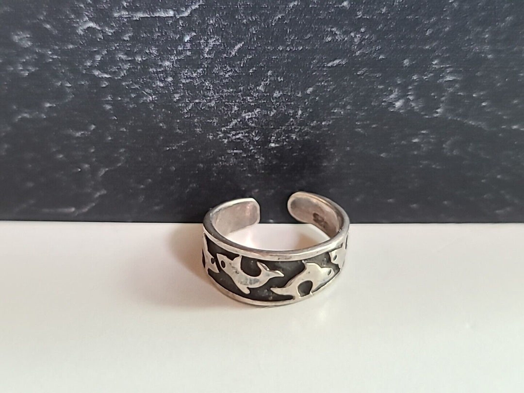 925 Dolphin Open Back Ring Vintage, SIZE US 3.25 - Etsy