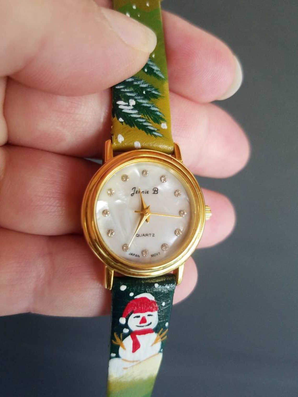 Snowman Christmas Leather Watch - Etsy