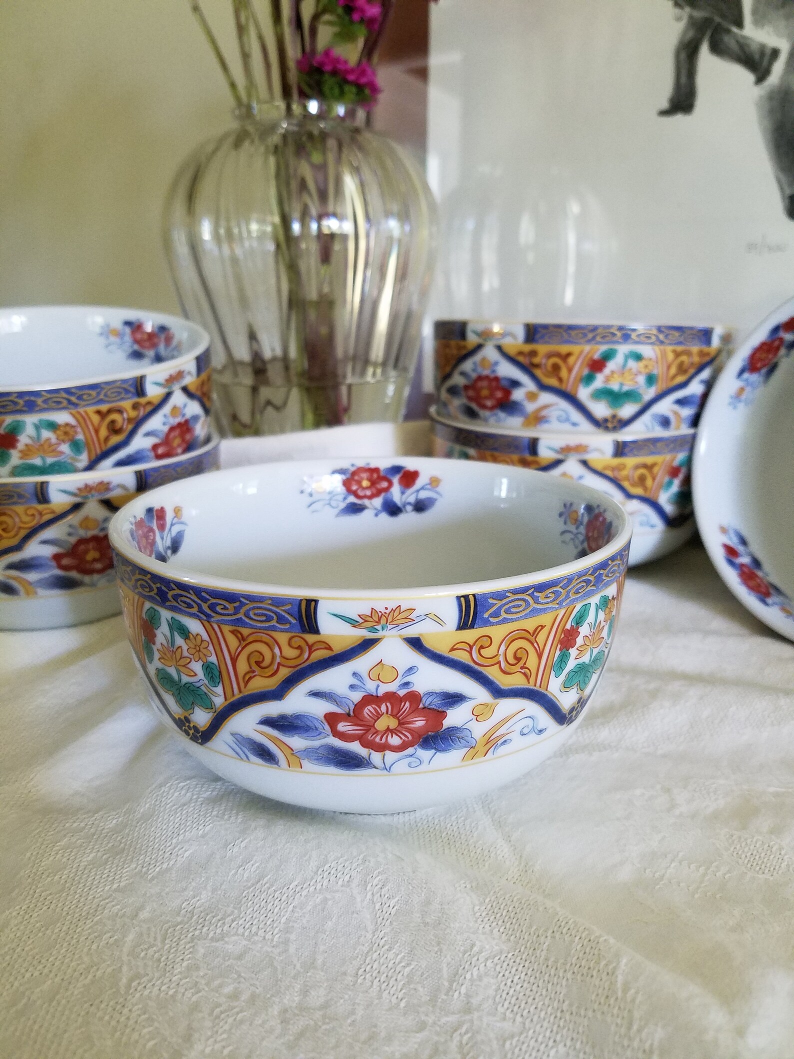 Imari Gohan Gold Trim Floral China Bowls Vintage Cereal Bowls | Etsy