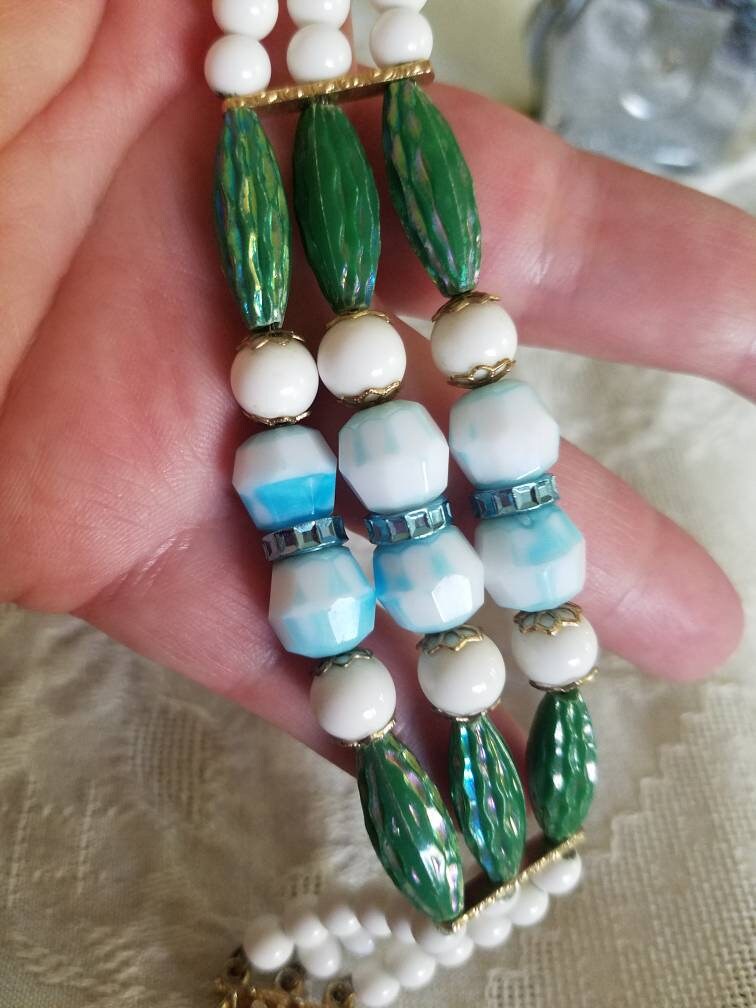 Vintage Beaded Multistrand Bracelet: Costume Jewelry Gift - Etsy