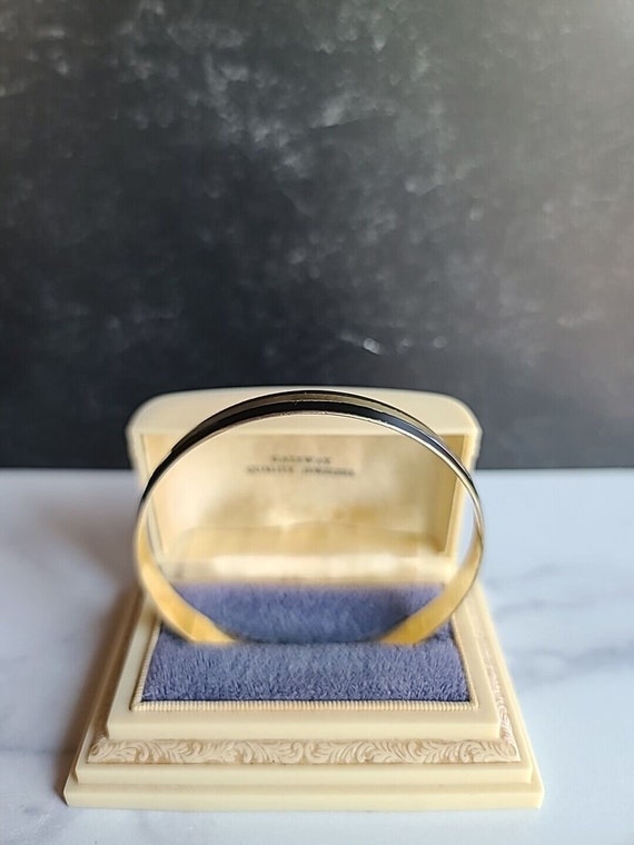 Crown Trifari Gold And Black Bangle Bracelet, READ - Gem