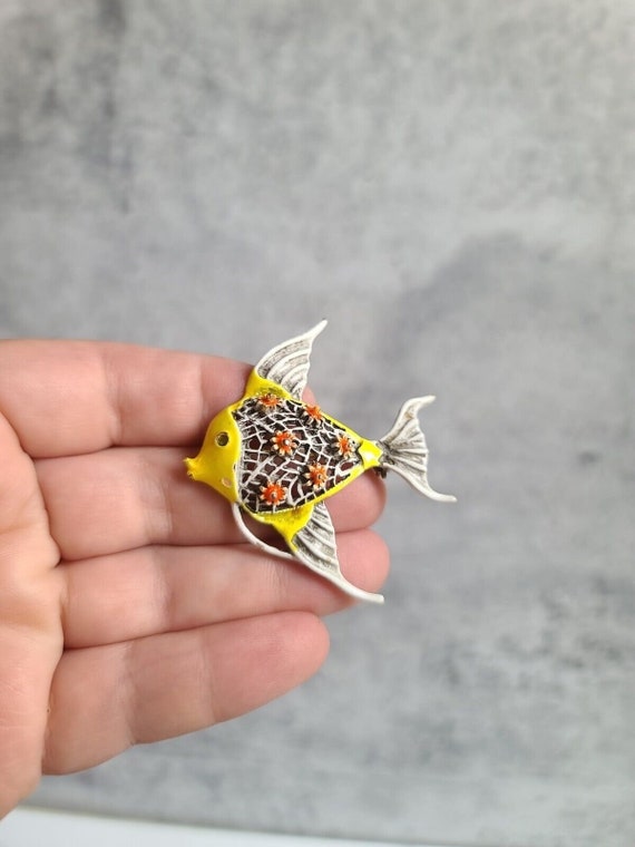 Vintage angel fish brooch - Gem