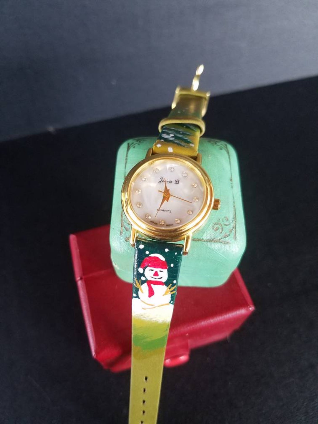Snowman Christmas Leather Watch - Etsy