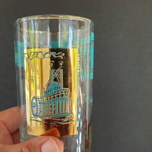 Libbey Turquoise and Gold Riverboat Highball Glasses - Etsy