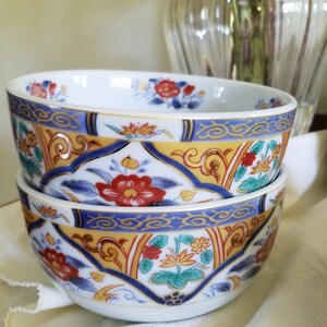 Imari Gohan Gold Trim Floral China Bowls Vintage Cereal Bowls Bohemian ...