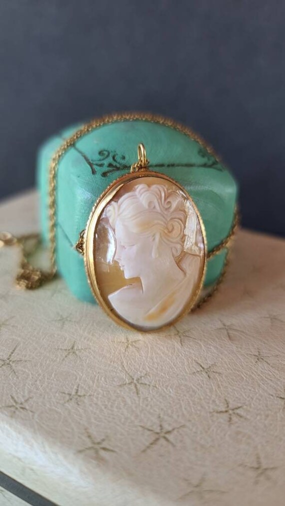 cameo brooch pendant 12k - Gem