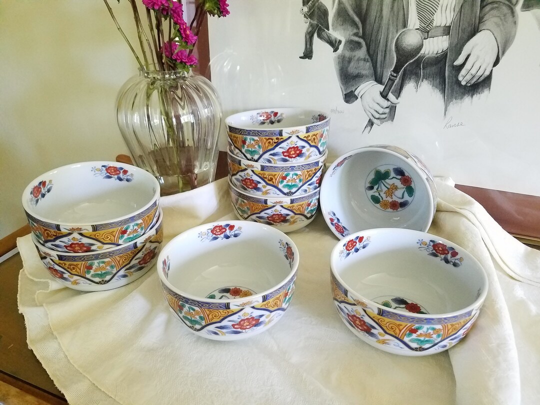 Imari Gohan Gold Trim Floral China Bowls Vintage Cereal Bowls Bohemian ...